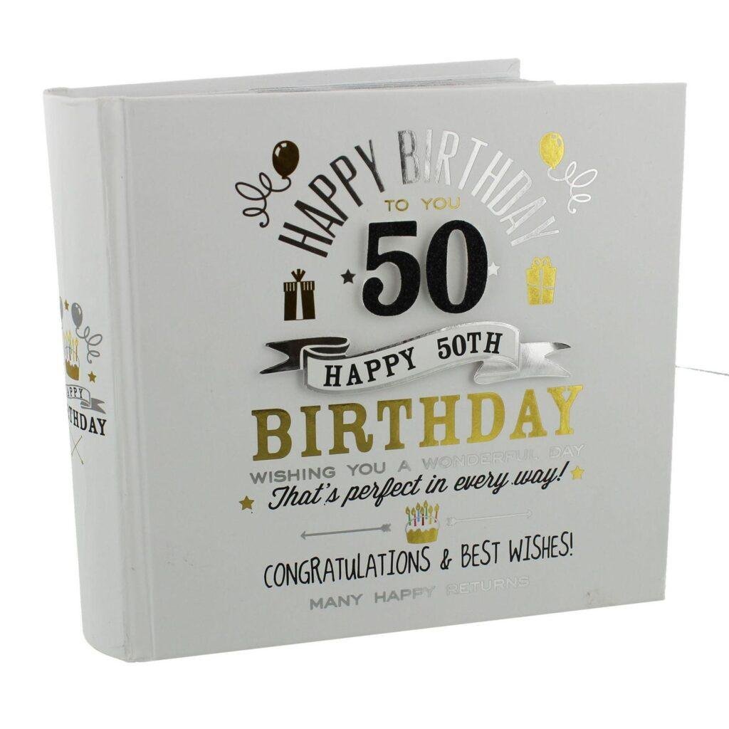 50th Birthday Milestone Photo Album 4"x6" Holds 80 Photos